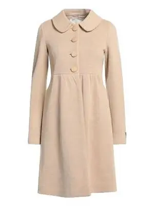 EMMA & GAIA Flannel Single-breasted Coat - Beige