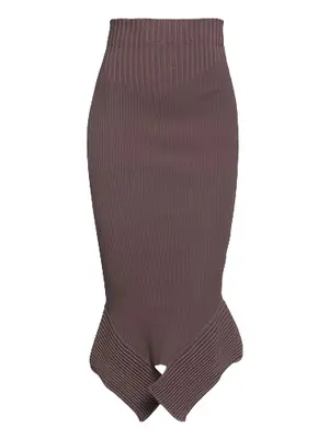 ANDREĀDAMO Knitted Midi Pencil Skirt - Brown