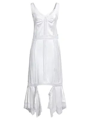 Burberry Lace And Satin Midi Dress - White