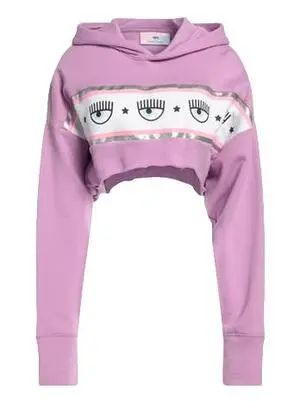 CHIARA FERRAGNI Cotton Fleece Sweatshirt - Pink