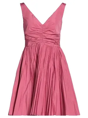 Red Valentino Mini Pleated Taffeta Dress - Magenta