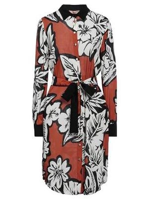 TWINSET Viscose Midi Shirt Dress - Rust