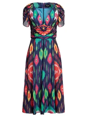 Dsquared2 Ethnic Midi Dress - Navy