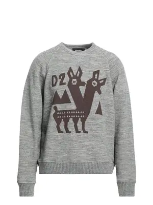 Dsquared2 Sweatshirt In Cotton, Wool And Elastane - Grey