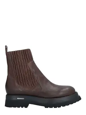Malloni Leather Chelsea Ankle Boots - Brown