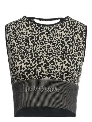 PALM ANGELS PALM ANGELS Leopard-Print Sleeveless Sweater