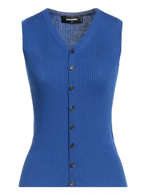 Dsquared2 Cardigan In Virgin Wool Blue