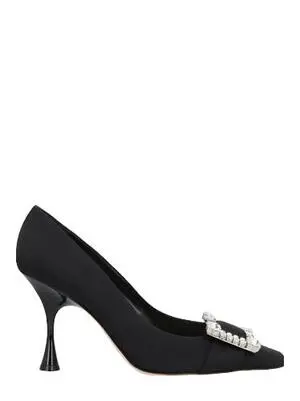 SERGIO ROSSI Pumps With Crystal Appliqués - Black