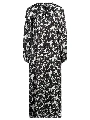 Liviana Conti Midi Floral-print Satin Dress - Black