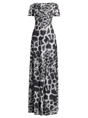 Chiara Boni La Petite Robe Leopard-print Maxi Dress - Grey