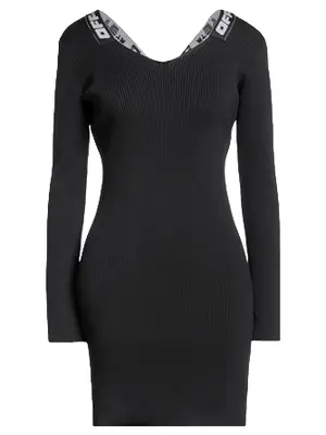 OFF-WHITE™ Ribbed Knit Mini Dress - Black