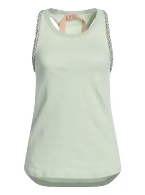 N°21 Tank Top With Appliqués - Green