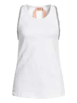 N°21 Tank Top With Appliqués - White