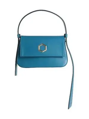 HIBOURAMA Leather Flap Bag Blue