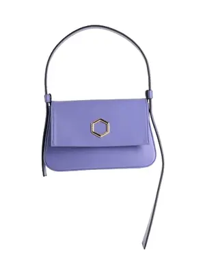 HIBOURAMA Leather Flap Bag Purple