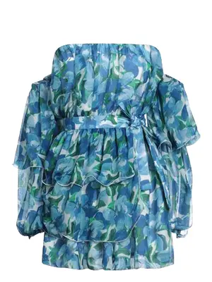 JIJIL JIJIL Floral Off-the-Shoulder Top Blue