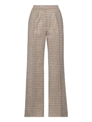 Palm Angels Houndstooth Wool Wide-leg Pants - Beige