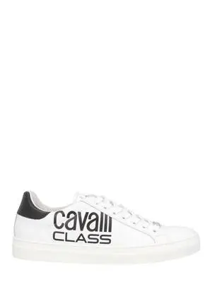 Roberto Cavalli Calfskin Low-top Sneakers - White
