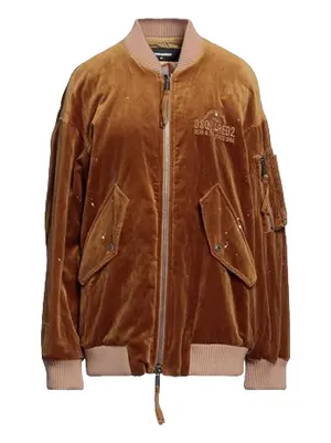 Dsquared2 Velvet Bomber Jacket - Beige