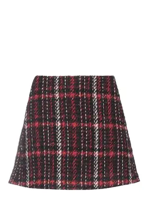 Marni Mini Skirt In Checked Tweed - Red