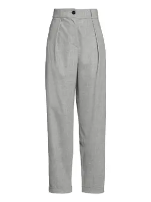 Emporio Armani Tapered Virgin Wool Blend Trousers - Grey
