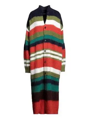 Dsquared2 Striped Knit Single-breasted Coat - Green