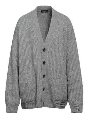 Dsquared2 Cardigan In Alpaca Wool Blend - Grey