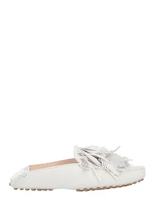 TOD'S Leather Mules - White