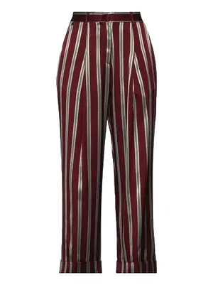 MANILA GRACE Striped Wide Leg Pants - Red