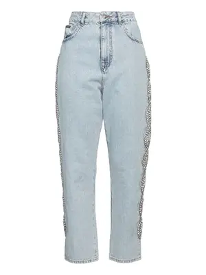 Philipp Plein Straight-leg Jeans With Appliqués - Blue