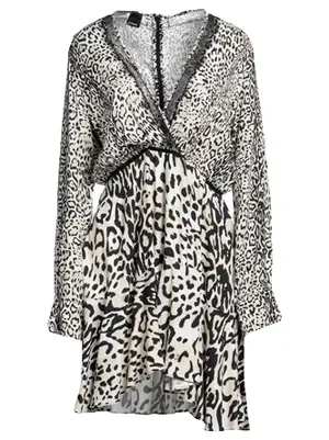 Pinko Mini Dress In Leopard Print - Beige