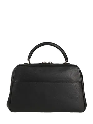 VALEXTRA Brick Calfskin Bowler Bag - Black
