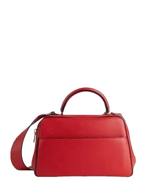VALEXTRA VALEXTRA Brick Calfskin Bowler Bag Brick Red