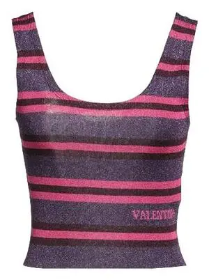 Valentino Garavani Striped Knit Crop Top - Purple