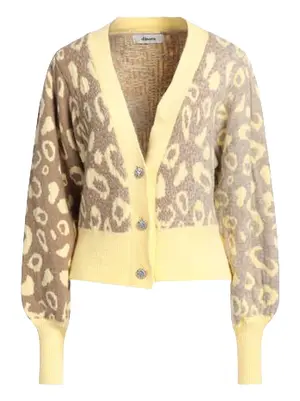 DIMORA Two-tone V-neck Cardigan - Yellow