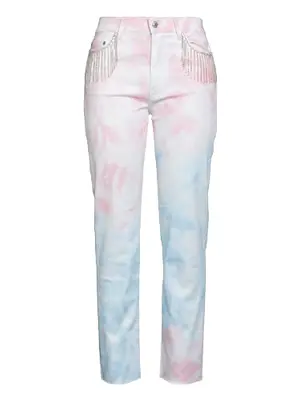 CHIARA FERRAGNI Straight-leg Jeans With Crystal Embellishments - Pink