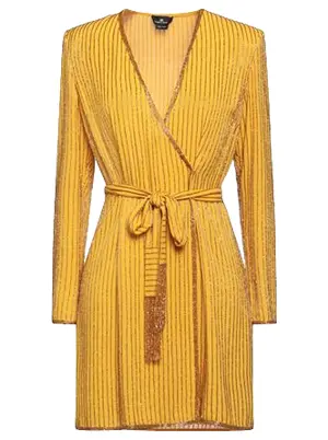 Elisabetta Franchi Mini Wrap Dress - Yellow