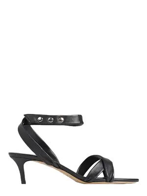 Isabel Marant ISABEL MARANT Lambskin Ankle Strap Sandals Black