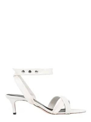 Isabel Marant Lambskin Ankle Strap Sandals - White