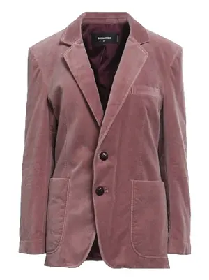 Dsquared2 DSQUARED2 Velvet Single-Breasted Blazer Pastel Pink