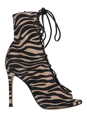 GIANVITO ROSSI Leather Zebra Ankle Boots - Black