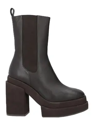 PALOMA BARCELO Leather Ankle Boots Brown