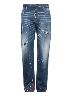 Dsquared2 Straight-leg Jeans With Appliqués - Blue