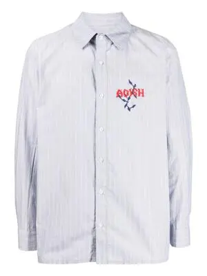 ADISH Nafnuf Logo-embroidered Striped Shirt