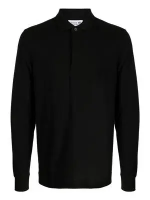 Lacoste Logo-patch Long-sleeve Polo Shirt - Black