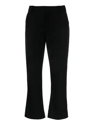 Balmain Virgin Wool Cropped Trousers - Black