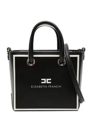 Elisabetta Franchi Mini Logo-print Tote - Black
