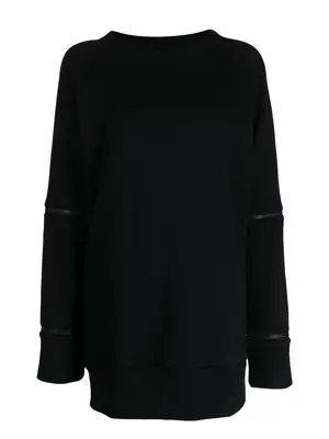 Y’s Zip-detail Cotton Sweatshirt - Black