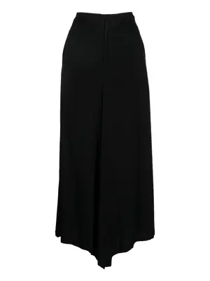 Yohji Yamamoto Pleat-detail Cropped Trousers - Black