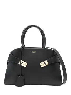 FERRAGAMO Medium Gancini-buckle Tote Bag - Black
